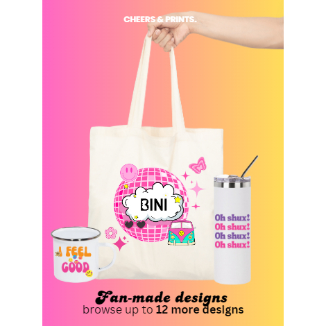 BINI Merch | Cream Katsa Canvas Tote Bag with Zipper Tumbler and Coffee ...