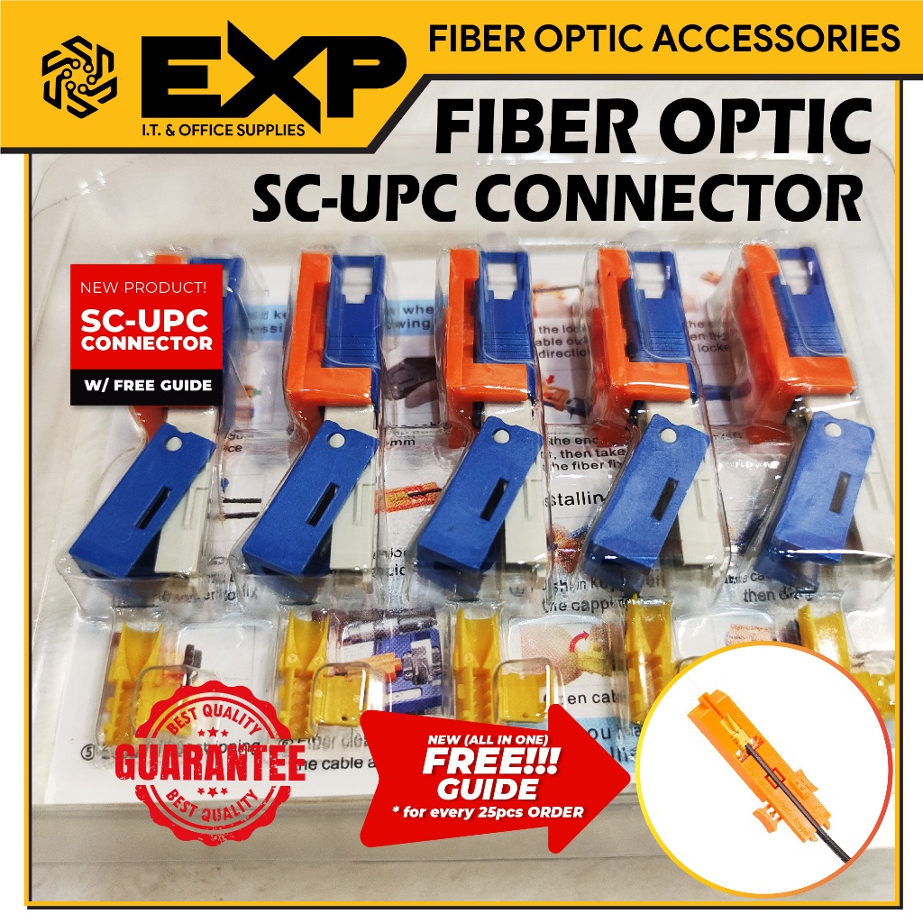 QY SC CONNECTOR: Fiber Optic SC Connector UPC BLUE | APC GREEN | Shopee ...