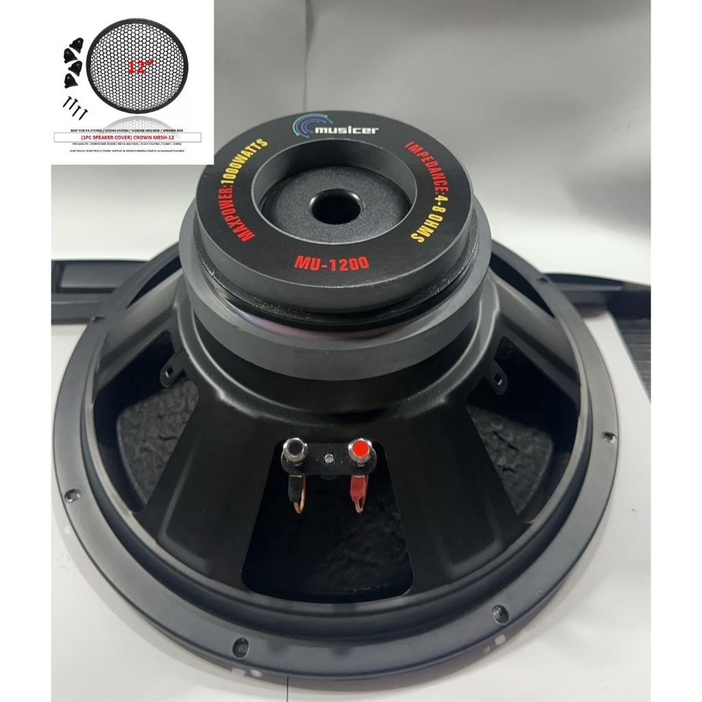 MUSICER MU-1200 12 Inches 1000Watts Double Magnet Powerful Instrumental ...