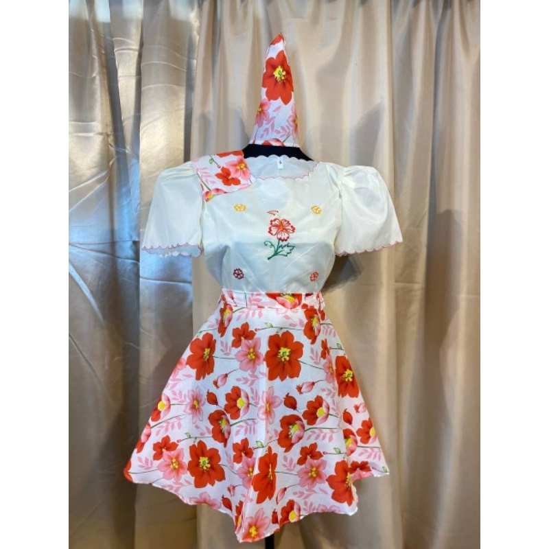 KIMONA AT SAYA SET W/ALAMPAY&HEADRESS FLORAL LIGHT PINK -BUWAN NG WIKA ...