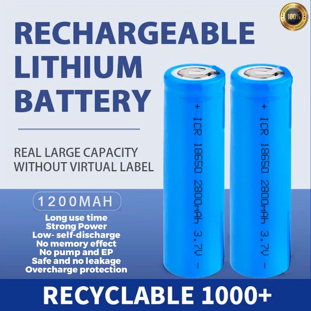 18650 1200mAh Battery Lithium Li-ion Rechargeable Battery | Shopee Philippines
