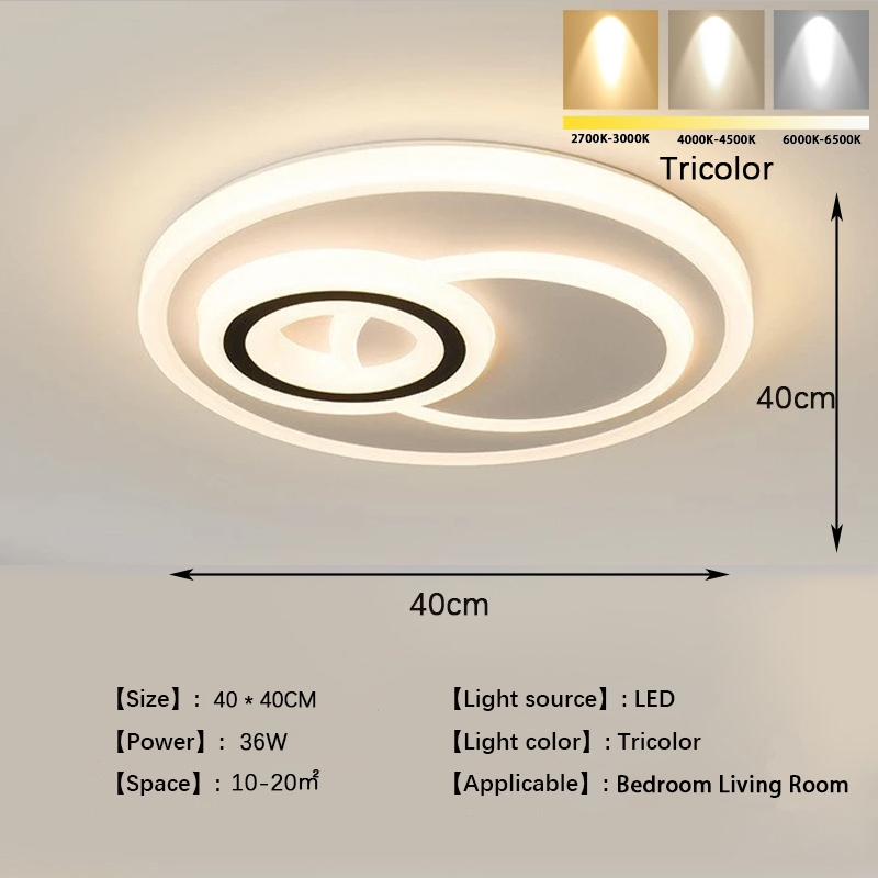 LED Ceiling Light Tri-Color Modern Simple Chandelier for Living Room ...
