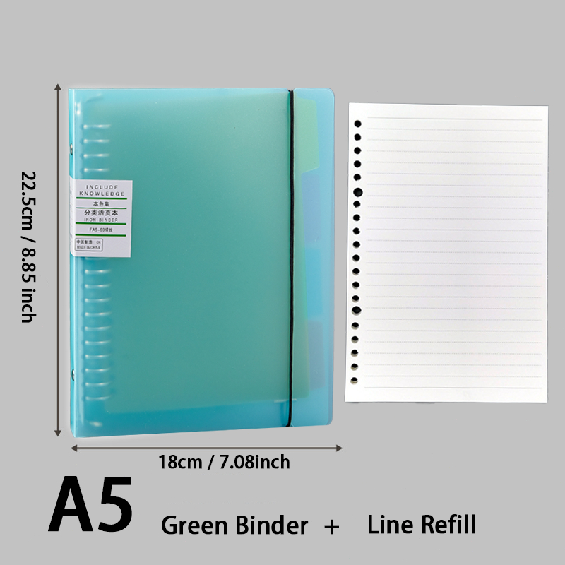 A5/B5 Binder Notebook Refillable Ring Binder Cover Notebook Set Loose ...