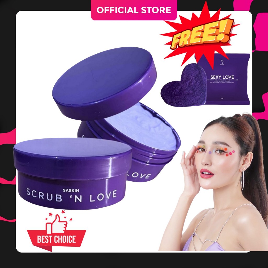 Saskin Scrub n Love Glass Skin Body Scrub 200ml FREE SASKIN SOAP SaSkin ...