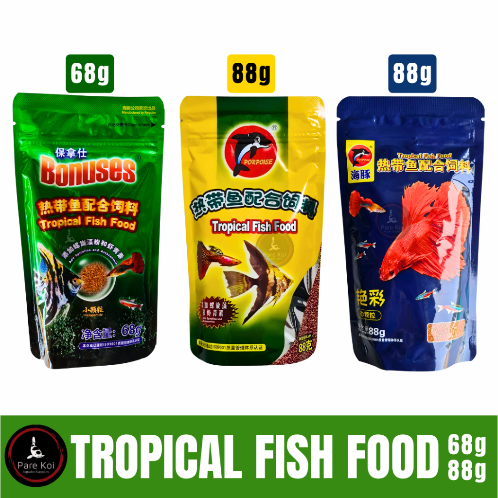 Porpoise Tropical Fish Food 88g | Bonuses Tropical Fish Food 68g ...