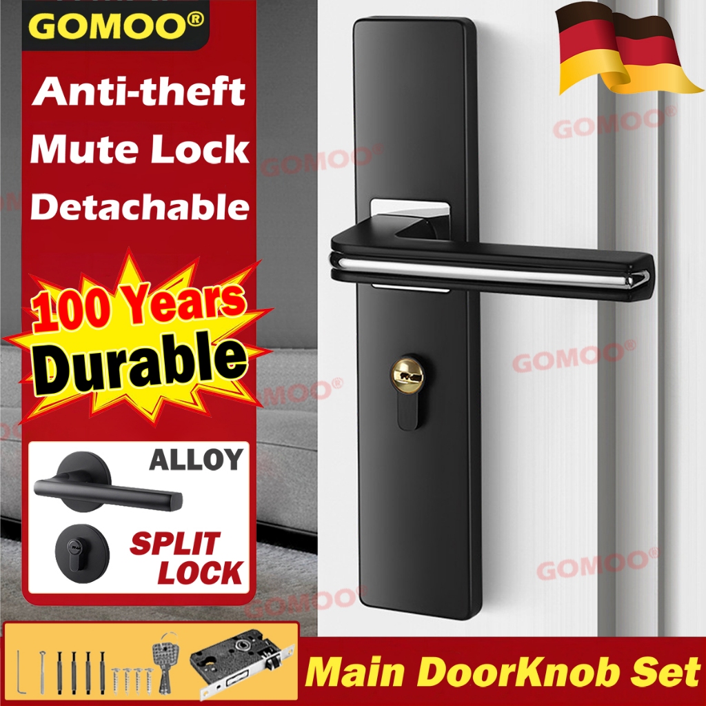 Alloy Silent Main Door Lock Set With Anti-theft Lock Core Doorlock Door ...