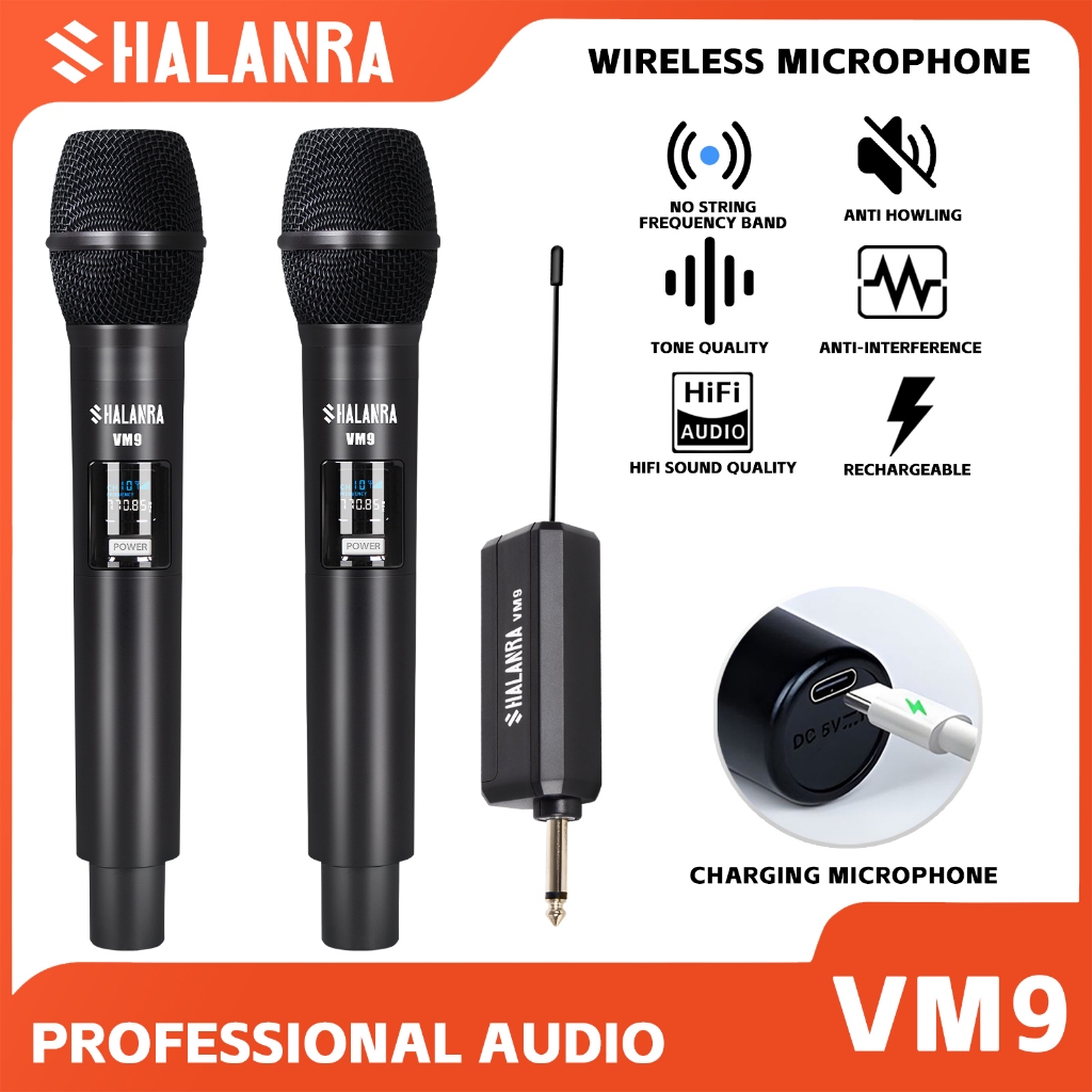 vm9 wireless microphone dual microphone wireless charging microphone ...