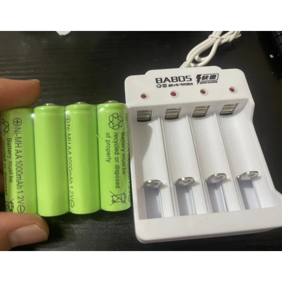 AA Rechargeable 1000mah Battery Plus Fast Charger For Toy Camera Torch ...