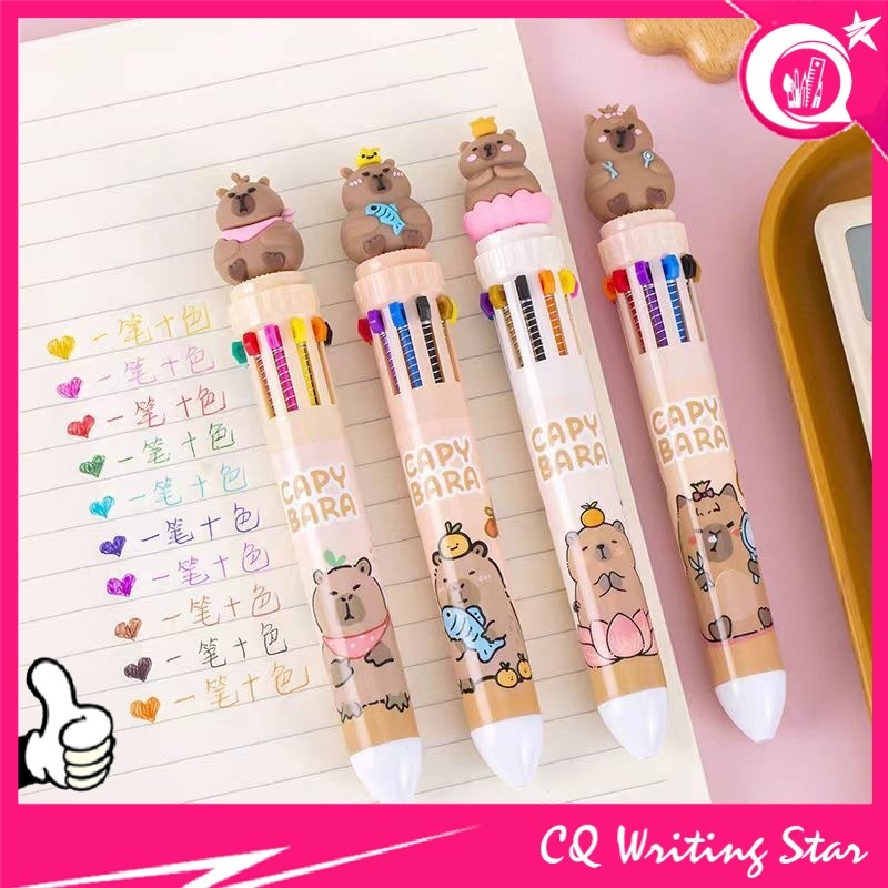 CQ Writing Star Capybara 10 colors pen Creative cartoon cute multi ...