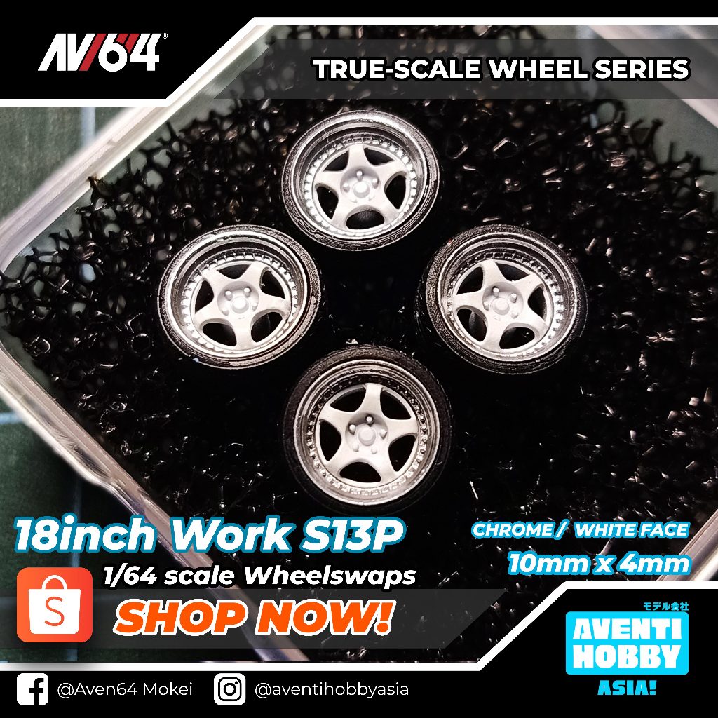 1/64 Wheelswap WORK MEISTER S13P CHROME / WHITE ( 10mm x 4mm ) | Shopee Philippines