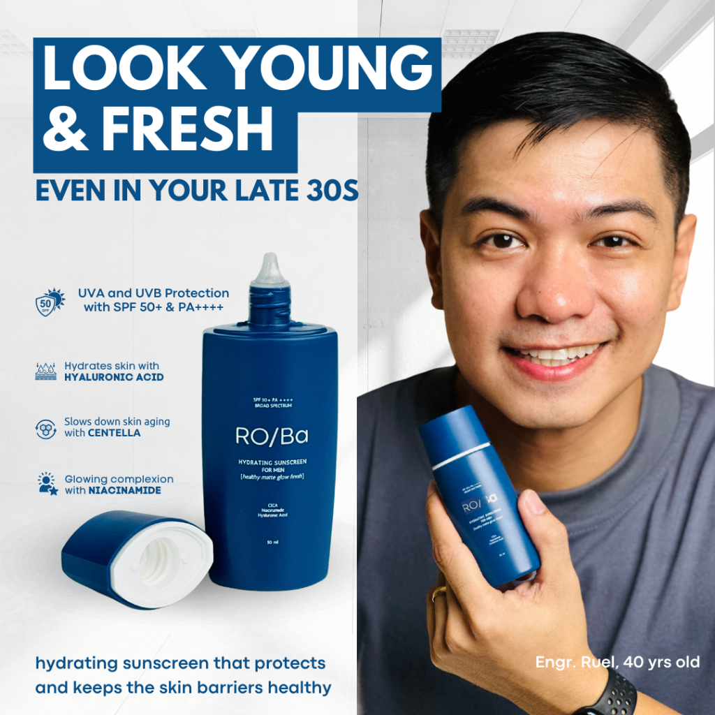 ROBa Hydrating Sunscreen For Men | SPF50 | PA ++++ | w/ CICA ...