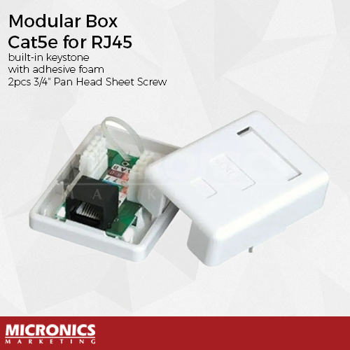 Cat5e Modular Box Surface Mount Box with Adhesive cat 5e cat 5 cat5 ...