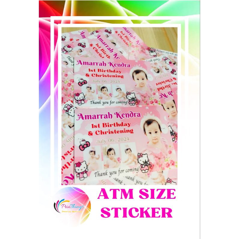ATM Size Costumized Label Sticker with FREEBIES (Party Stickers Free ...