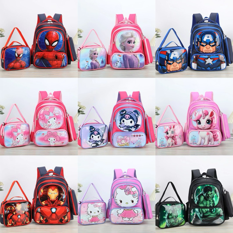 True 1615# Unisex Flat Plastic Cartoon Set of 3in1 with Pouch & Sling ...