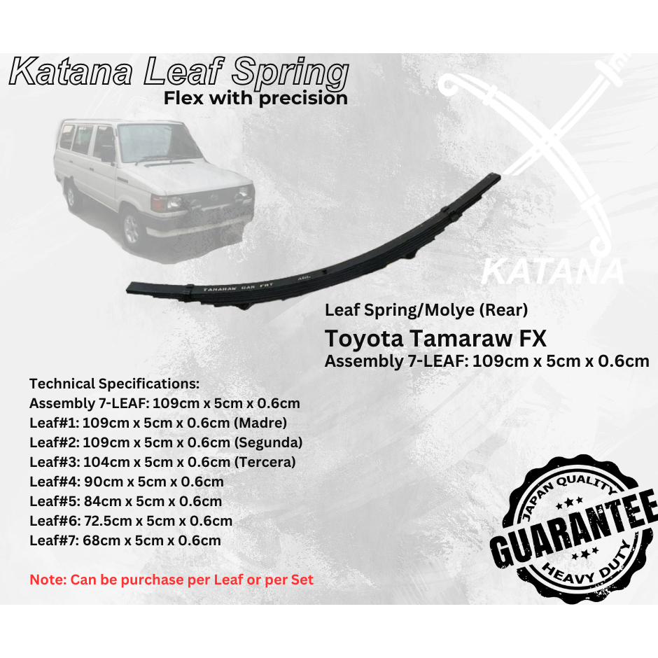 Molye Leaf spring Toyota Tamaraw FX Rear 143cm x 6cm x 0.7cm | Shopee ...