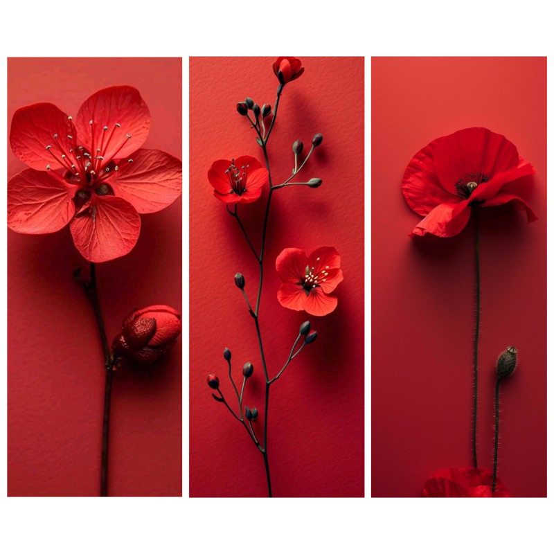 Red Flower Wall Decor Theme A4 Size Laminated | Shopee Philippines