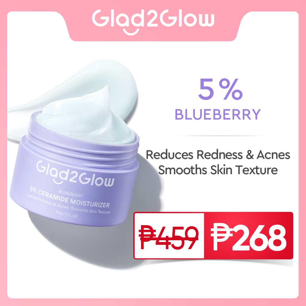 [G2G] Glad2Glow Blueberry Ceramide Barrier Moisturizer for Skin Care ...