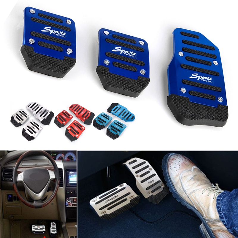3Pcs Manual Car Pedal Red/Blue Accelerator Pedal Universal Pedal Covers ...