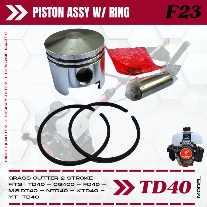 Piston Assy with Piston ring Kawasaki Td40 2 Stroke Grass Cutter ...