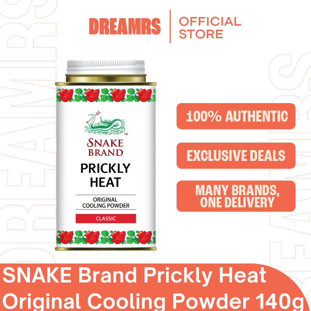 Snake Brand Prickly Heat Original Cooling Powder Classic 140g (DREAMRS ...