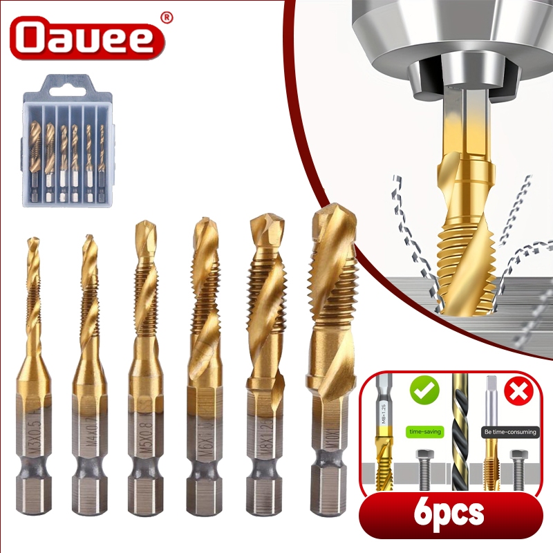Hexagonal Shank Titanium Coated High Speed Steel Thread Metric Tap ...