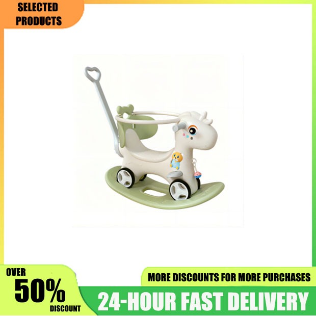 3in1 Rocking Horse Rider Push Car Rocker Pony Trojan Toys Horse Music ...