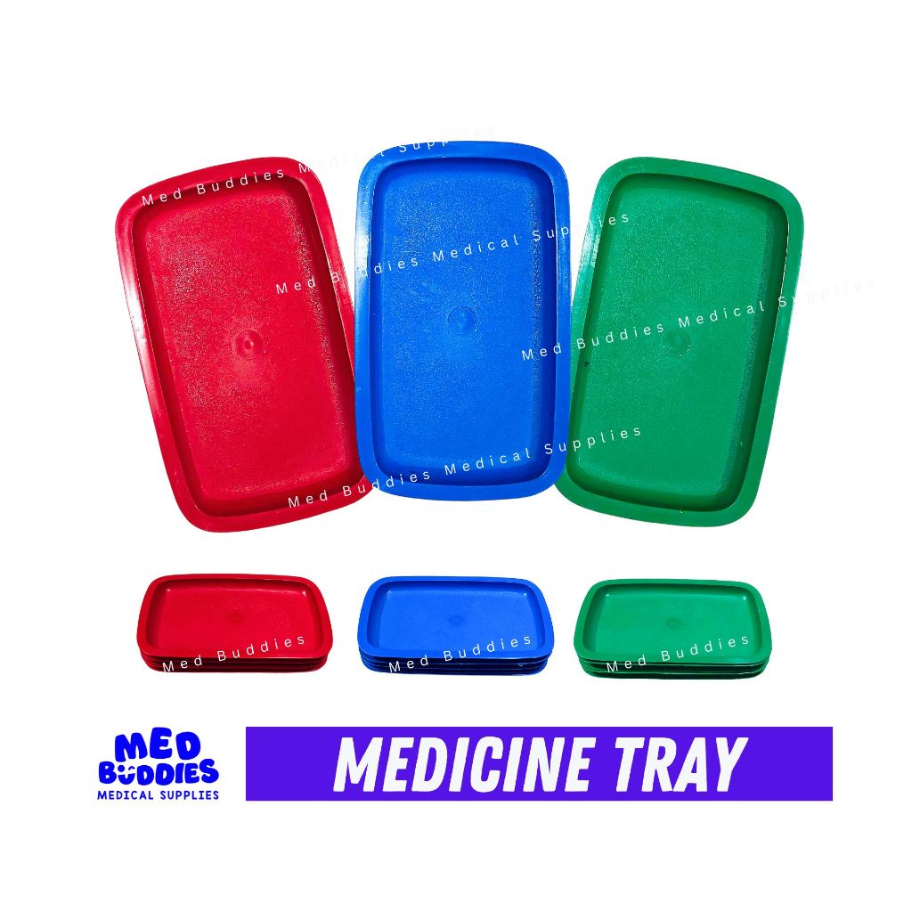 Medicine Tray | Plastic Med Trays | Blue Green Red Instrument Dish ...