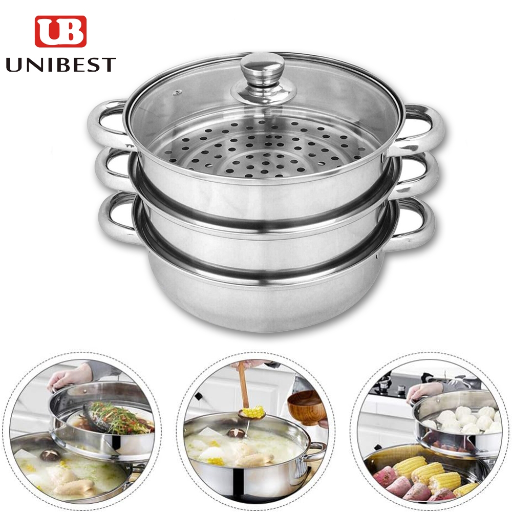UNIBEST Stainless Steel 3-Layer Steamer Pot (UB879) | Shopee Philippines