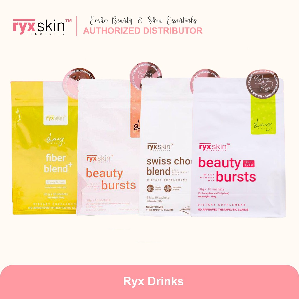 Ryx Drinks (Beauty Bursts Glutathione, Gut Glow, Swiss Choco Blend ...
