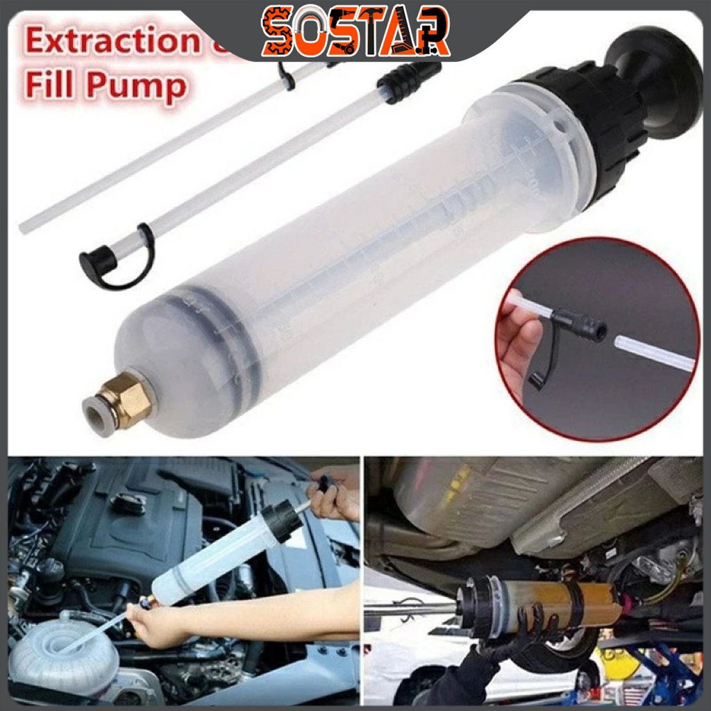 200CC Oil Fluid Extractor & Filling Syringe Bottle Transfer Hand Pump ...