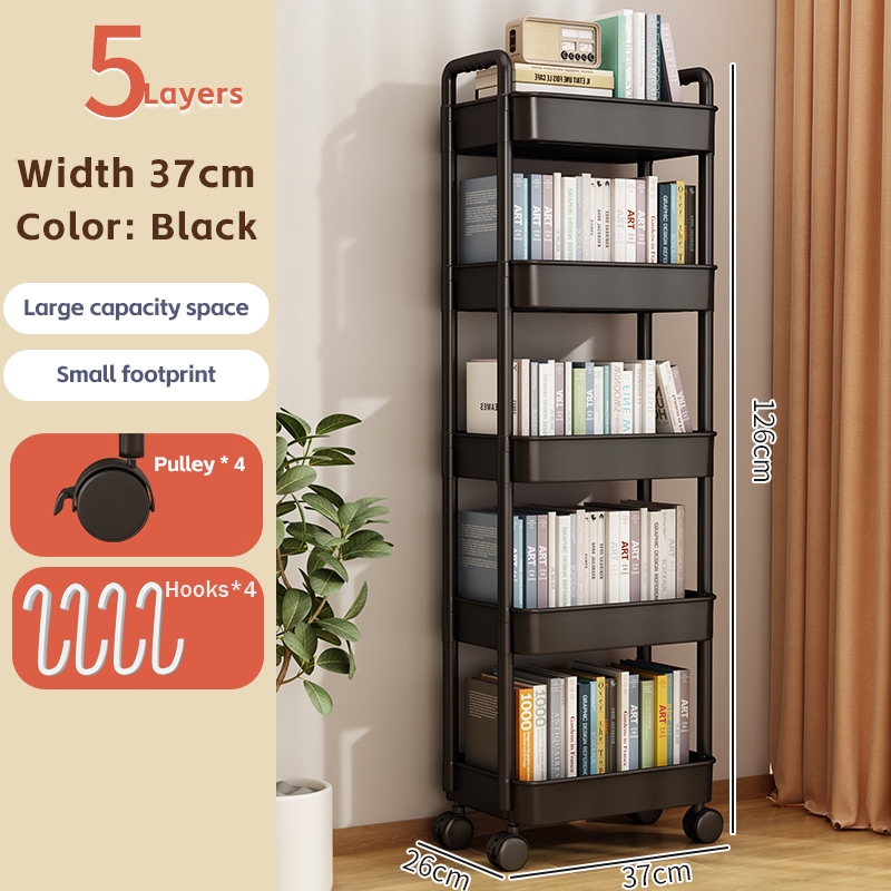 Trolley Cart Moving Rack Kitchen Storage Shelf 3 Tier Cabinets Bedroom ...