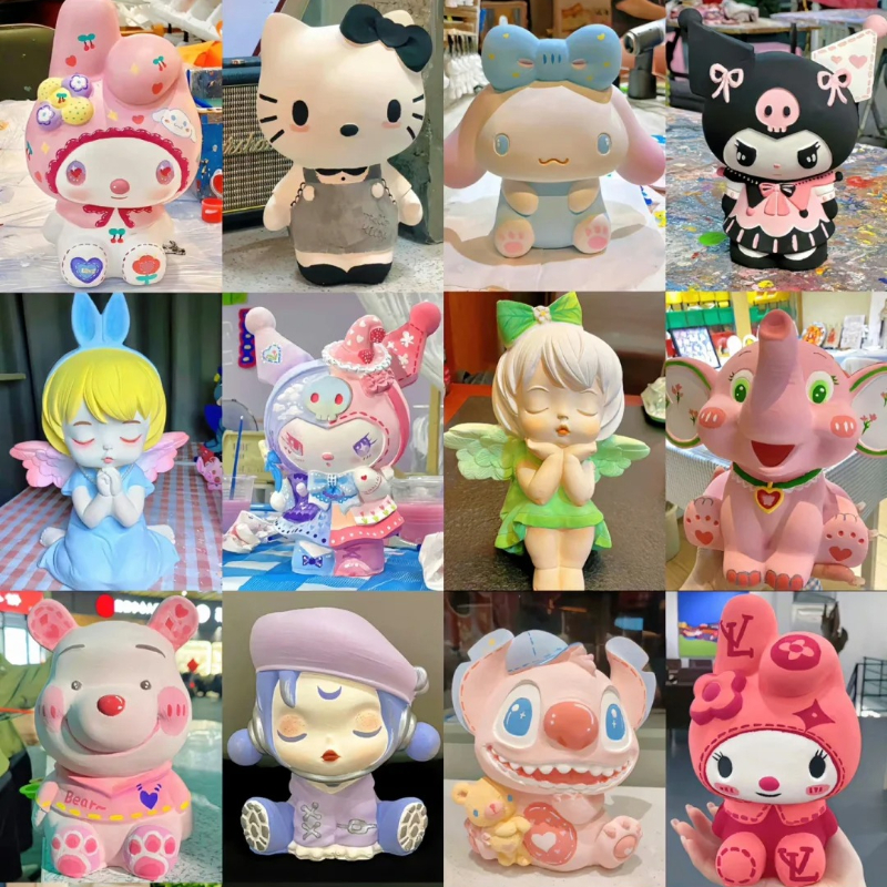 BIG 3D Cartoon Coloring Plaster Doll Plaster Painting Toys Birthday ...