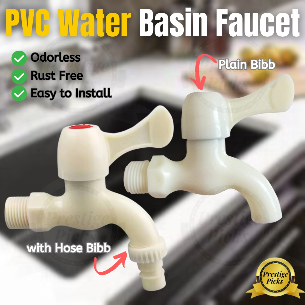 Plastic Faucet Multipurpose PVC Water Basin Sink Faucet with Hose Bibb ...