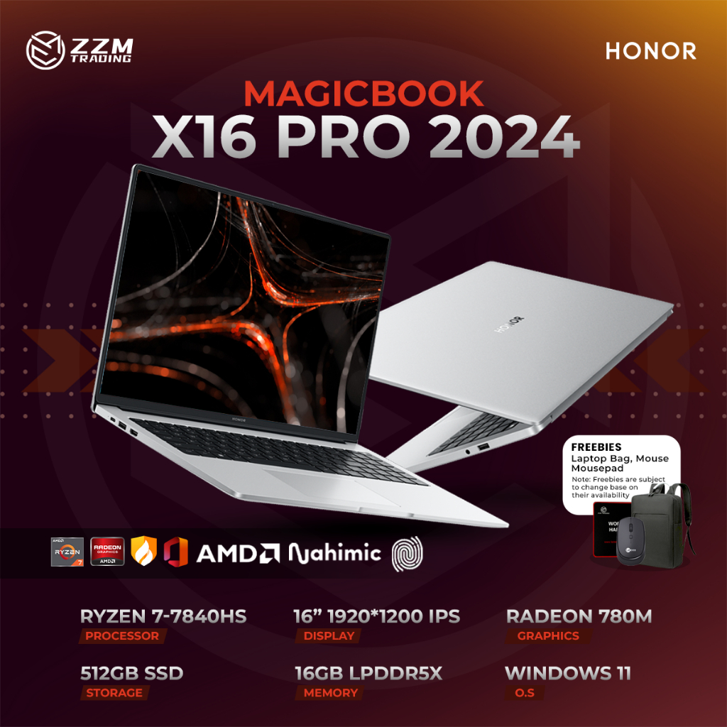 Honor Magicbook X16 Pro 2024 16" 1920*1200 IPS R7-7840HS 16GB LPDDR5x 512GB SSD | Shopee Philippines