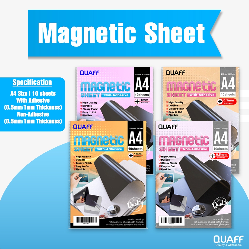 QUAFF Magnetic Sheet with Adhesive and Non-Adhesive 10sheets | Shopee Philippines