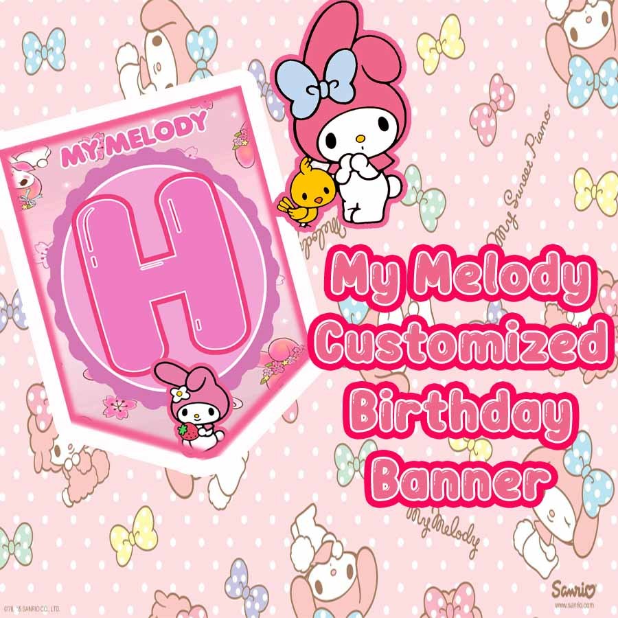 Customized MY MELODY Happy Birthday Banner | Shopee Philippines
