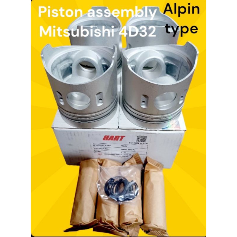 Piston assembly for Mitsubishi fuso 4D32 STD HART/ART japan steel top ...