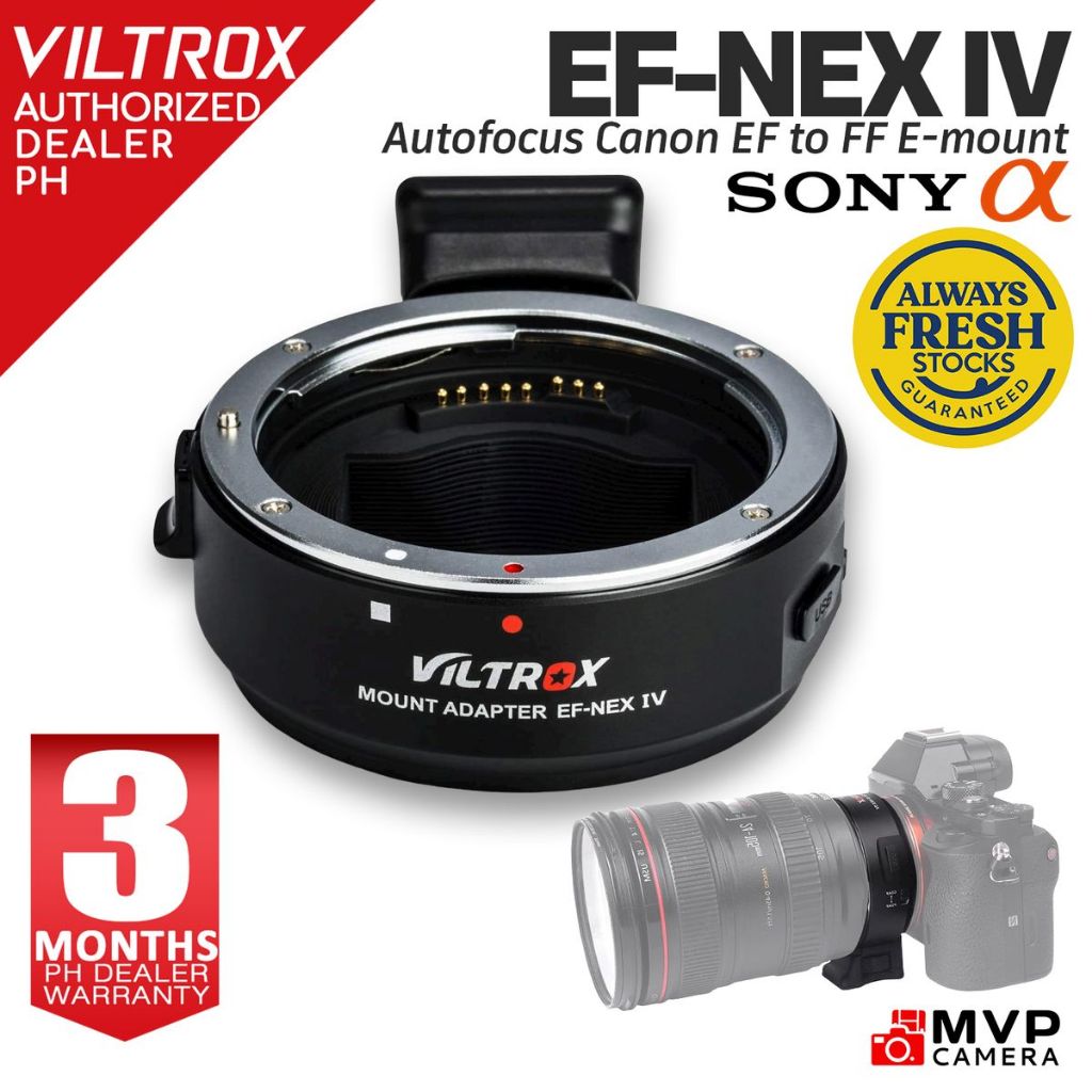 [AUTHORIZED PH] VILTROX EF-NEX IV EF-NEXIV Autofocus AF Adapter EF EFS to Sony FE E-mount MVP ...