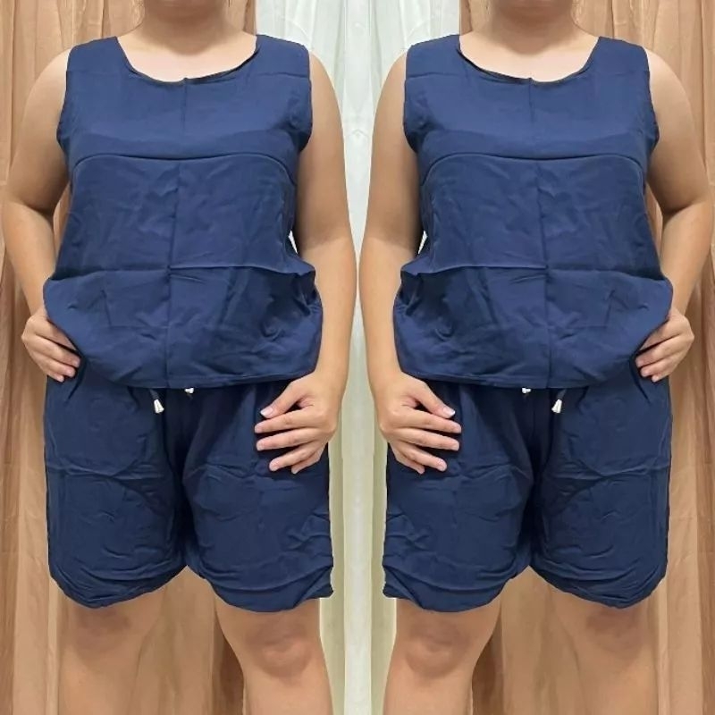 CHALLIS PLUS SIZE SANDO SHORT TERNO PLAIN (CHSAP) | Shopee Philippines