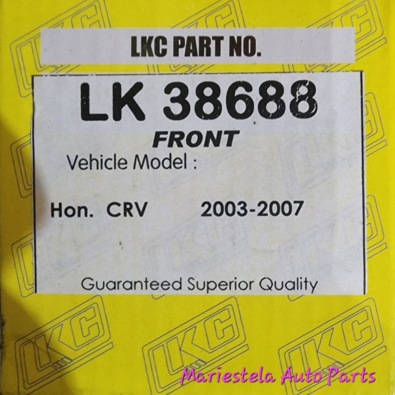 [ LK 38688 ] BRAKE PAD FRONT for Crv 2003 - 2006 [ LKC brand Malaysia ...
