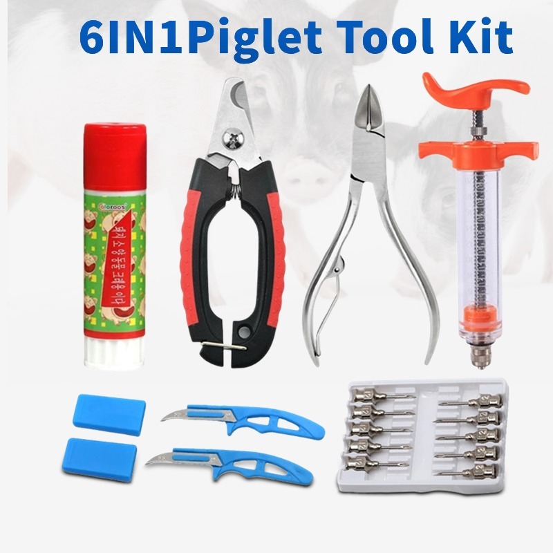 6 In 1 Piglet Tool Kit Piglet tail cutter Pig tooth cutter Marker ...