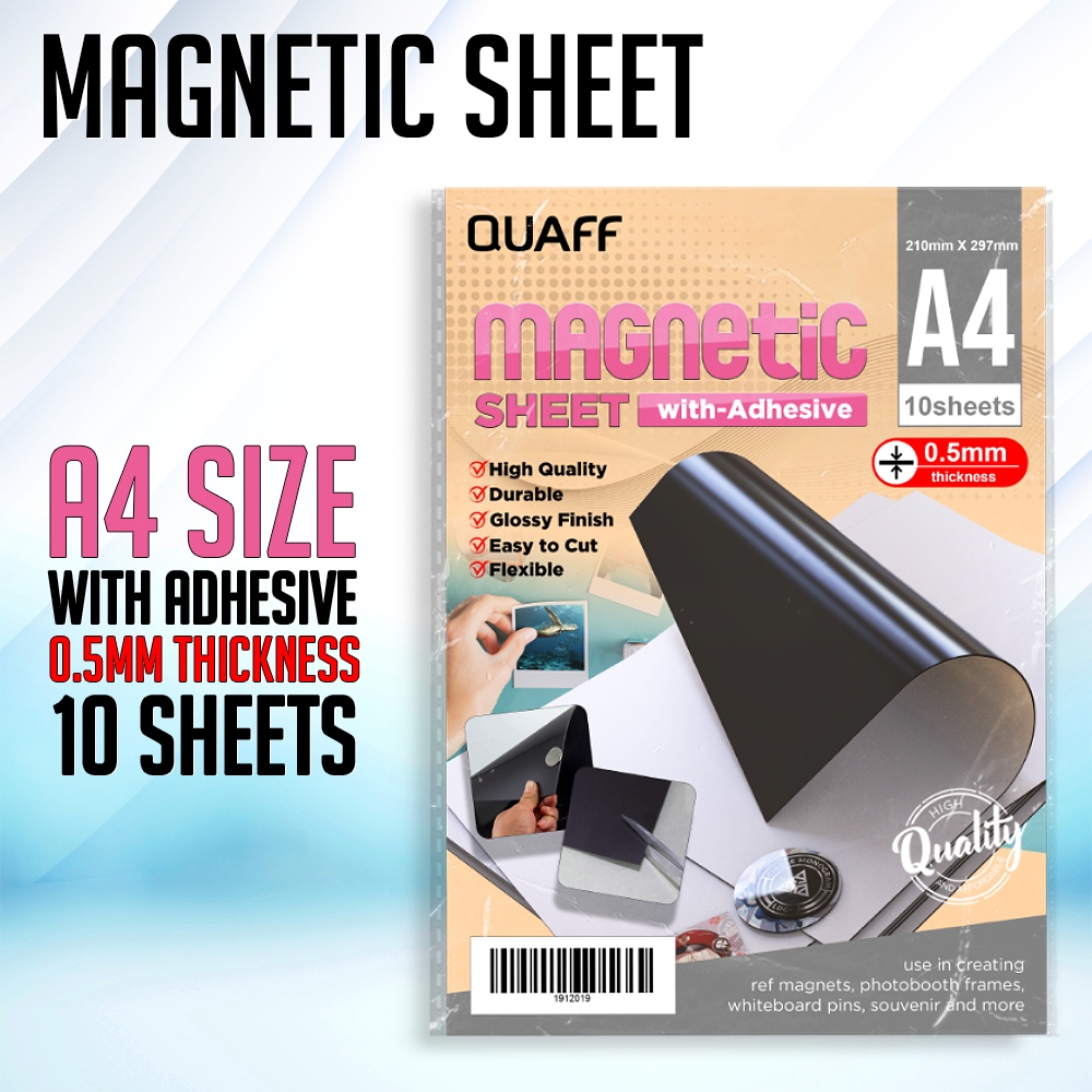 QUAFF Magnetic Sheets A4 - 4R Size (10 pcs per pack) (Plain or W/ Sticker) | Shopee Philippines
