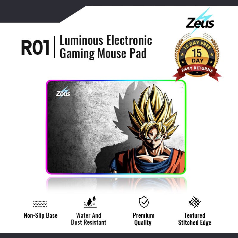 Zeus x Dragon Ball Z ( R-01 ) RGB LED Gaming Mouse Mat / Mouse Pad ...