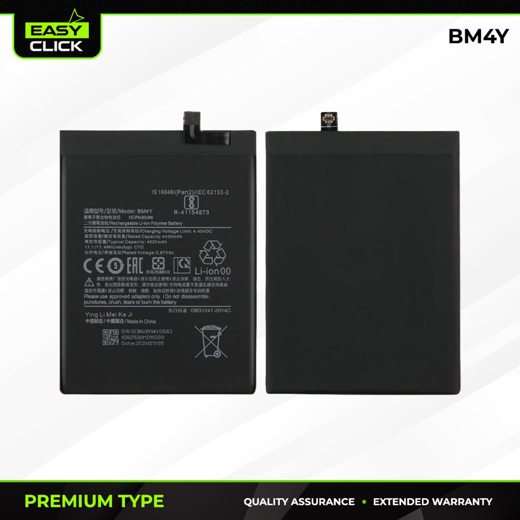 Xiaomi Poco F3 2021 Cellphone Battery BM4Y 3.8V 4520mAh 17.4Wh ...