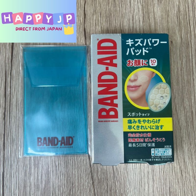 BAND-AID Kizu Power Pad Spot Type 10 sheets + case Waterproof Face ...