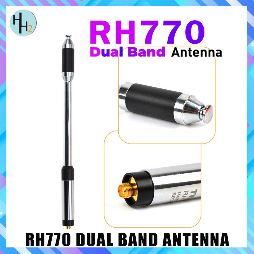 RH770 Dual Band Antenna High Gain SMA-Female Telescopic Antenna For BAOFENG UV-5R UV-82 BF-888S ...