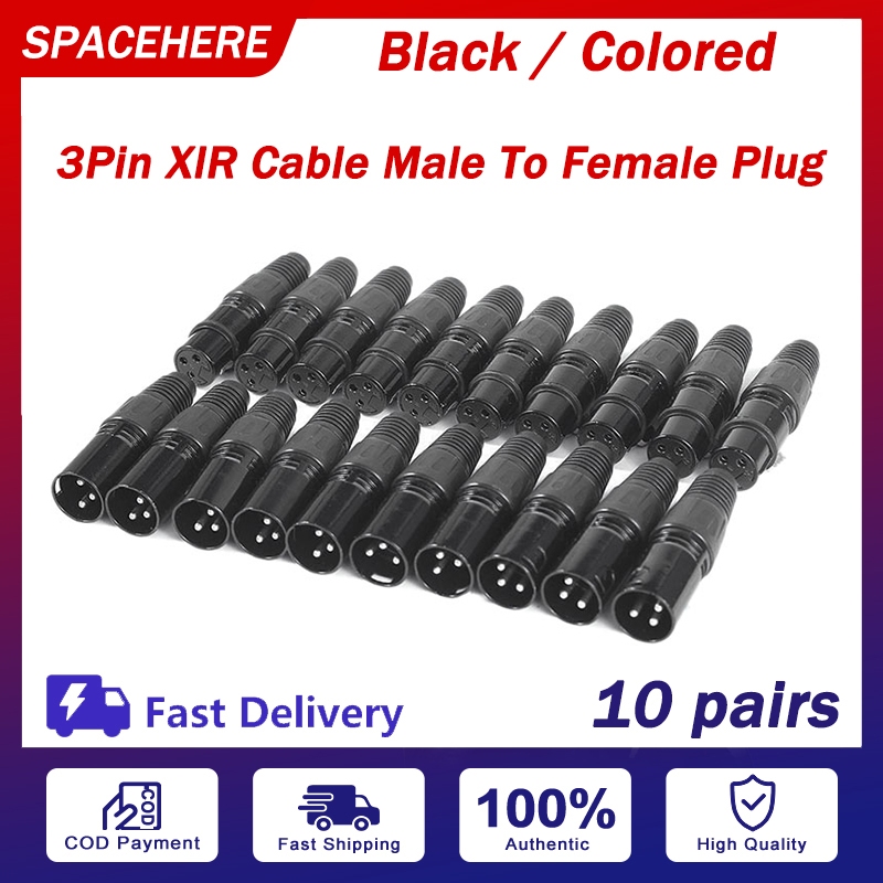 COD 20Pcs 3Pin Xlr Male To Female Microphone Extension Cable Microphone ...