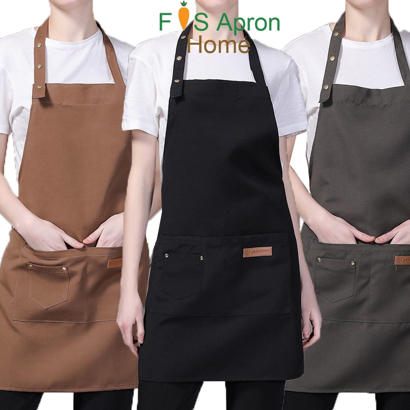 Canvas Apron Waterproof Bib Kitchen Cooking Aprons Coffee Shop Barber ...