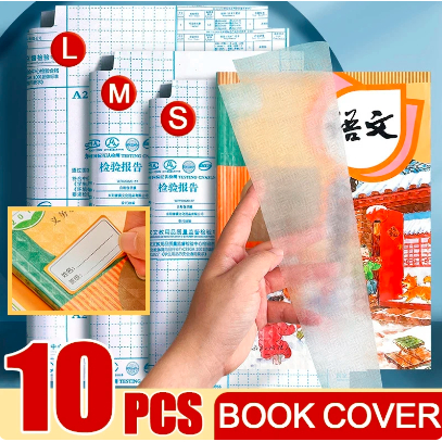 10 sheets Self-adhesive Book Wrap Book Cover Wrapper Protective Cover ...