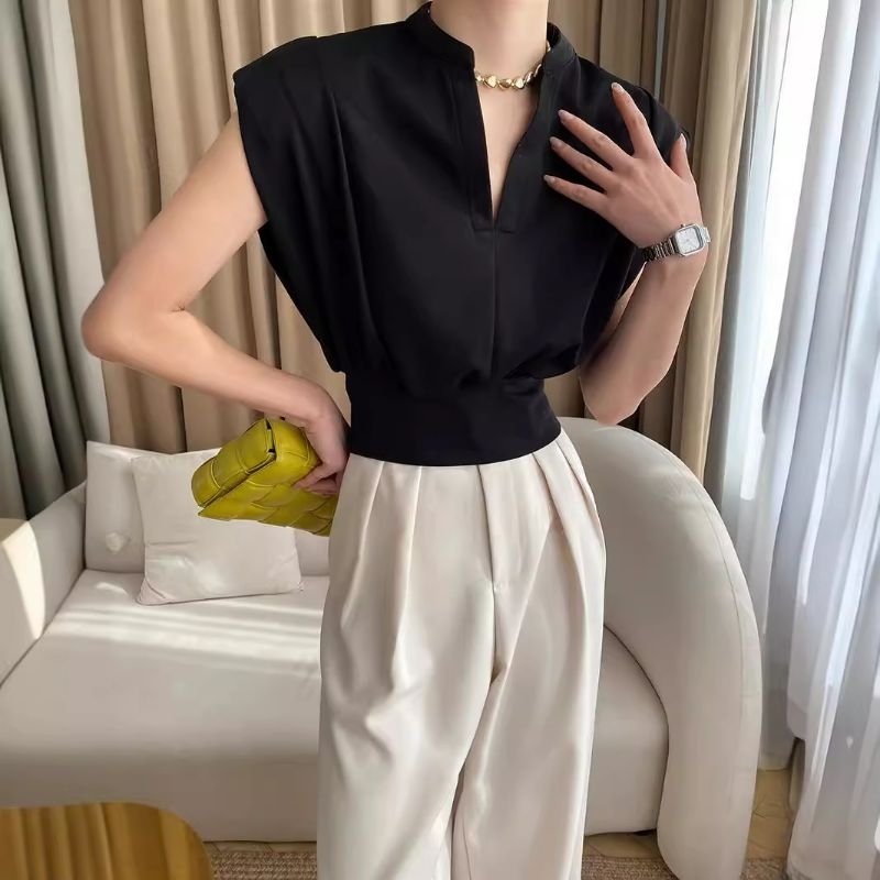 office tops for women semi croptop classy tops simple tops sleeveless ...